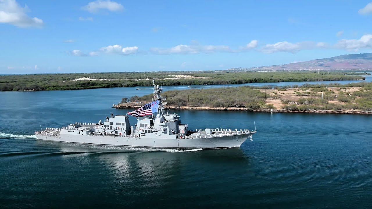 USS Daniel Inouye Completes Maiden Voyage - YouTube
