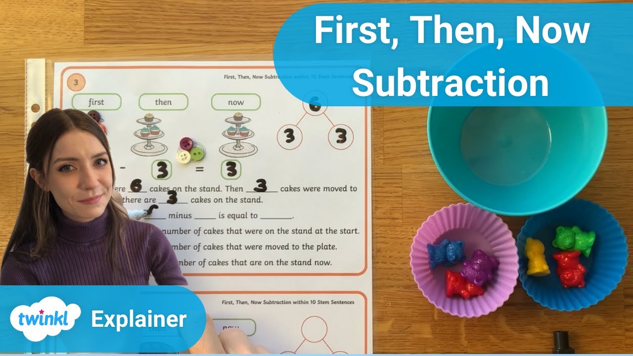 Twinkl KS1 | First, Then, Now Subtraction within 10 Stem Sentences ...