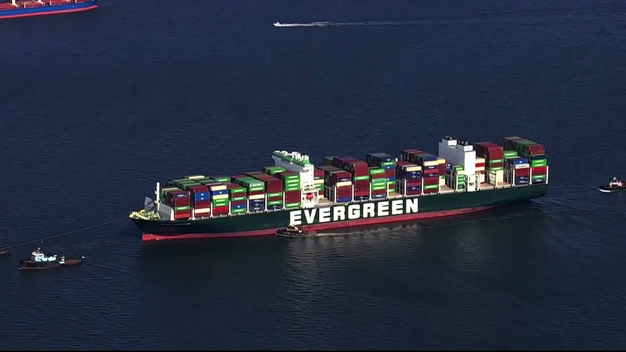 Stuck container ship in Chesapeake Bay finally refloated - YouTube