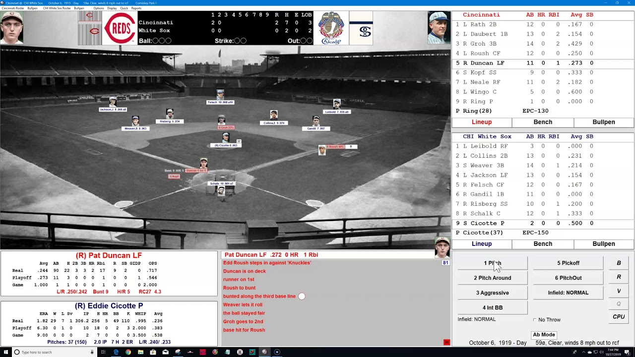 1919 World Series Game 4 : CIN @ CHW - YouTube