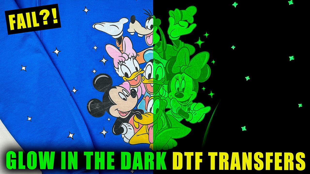 TRYING GLOW IN THE DARK DTF TRANSFERS FOR THE 1ST TIME (FAIL ...