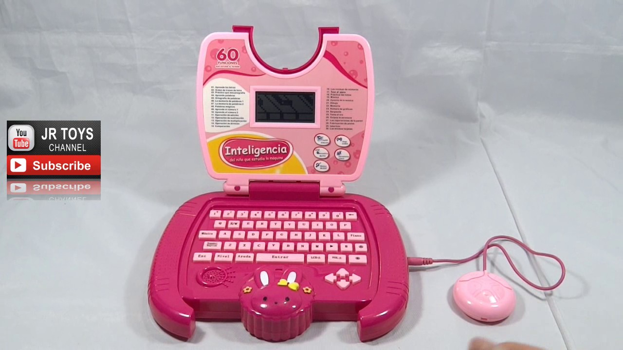 Laptop computer Bilingue Toy With Lcd 60 Functions English Spanish Pink ...