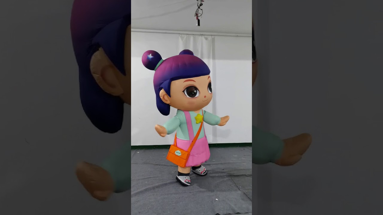 inflatable girl costume - YouTube