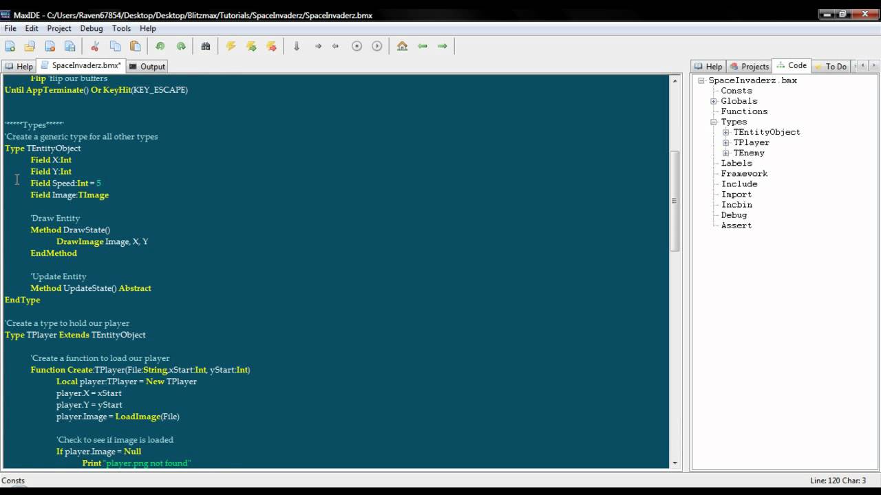 BlitzMax Tutorial Series: Space Invaderz #3 - Creating our enemy - YouTube