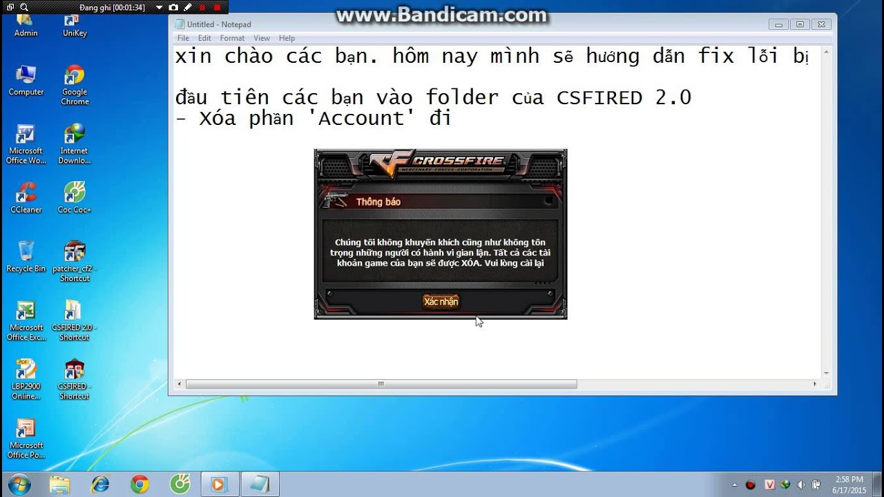 [CSFIRED 2.0] Hướng Dẫn Sửa Lỗi "Bắt Xóa Tài Khoản" - YouTube