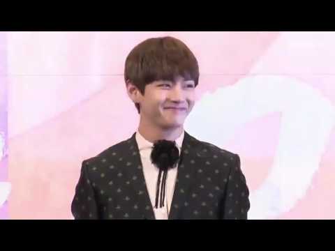 taehyung acting cute at a hwarang news conference [♡]