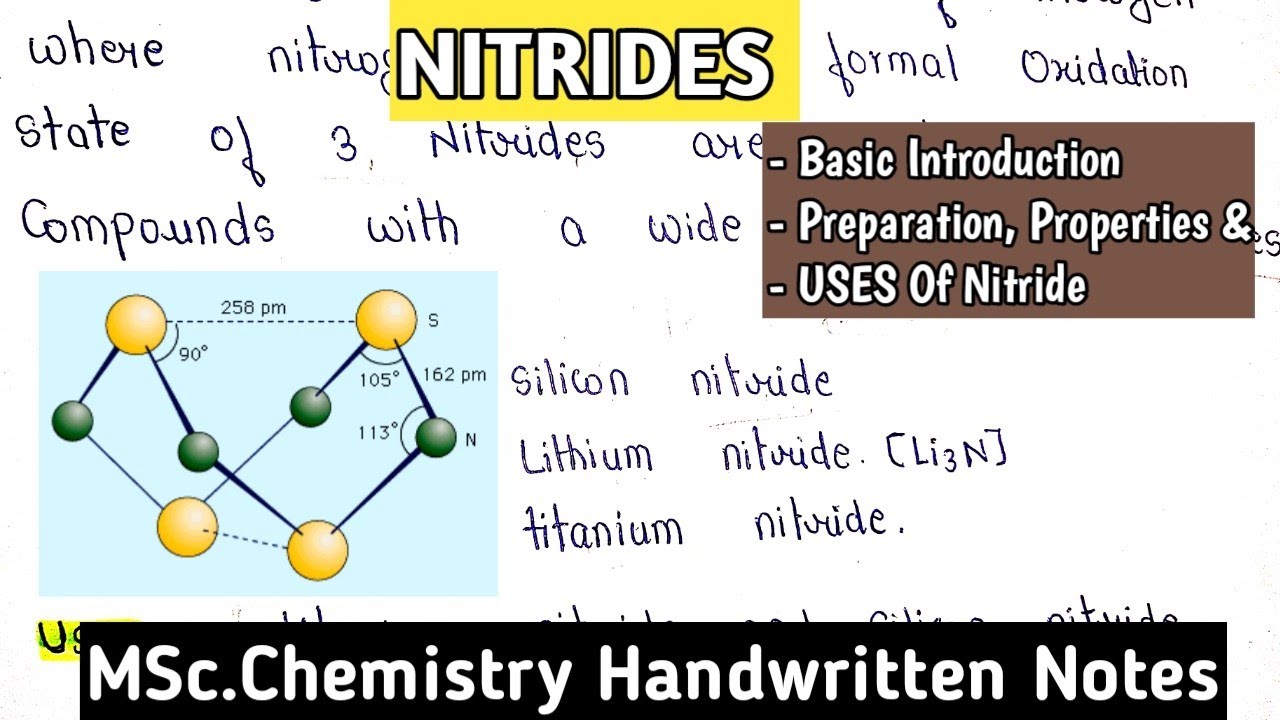 NITRIDES - Basic Concept + Uses | Complete Handwritten Notes ...