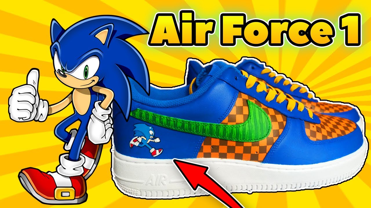 CUSTOM AIR FORCE 1's - Sonic the Hedgehog Movie - YouTube