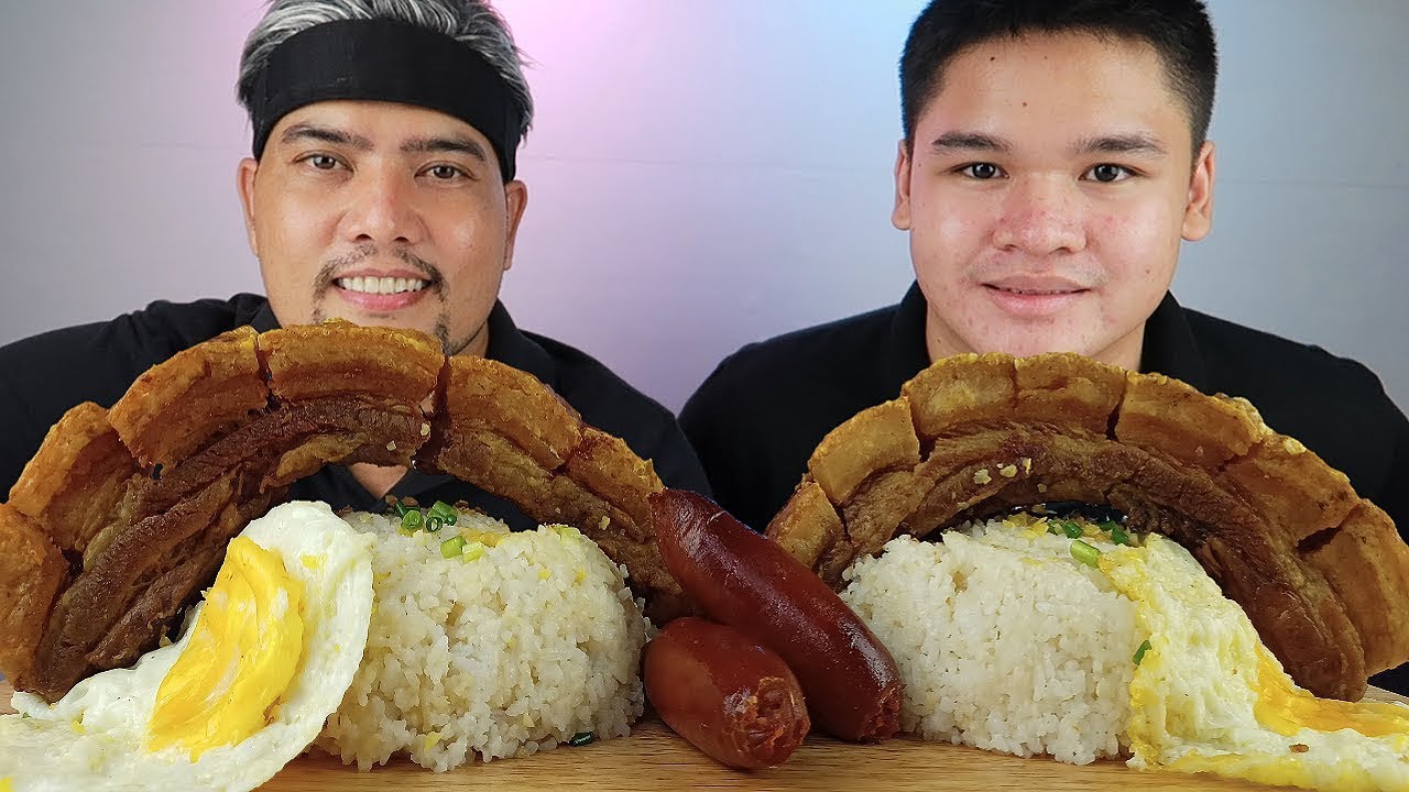 LECHON KAWALI SILOG | Pork Belly at Itlog | Mukbang Philippines ...