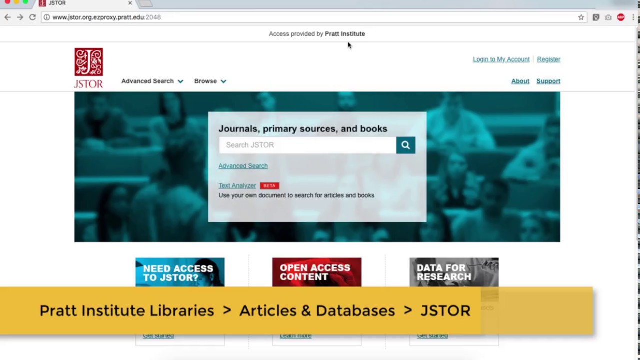How to search JSTOR database - Pratt Institute Libraries - YouTube