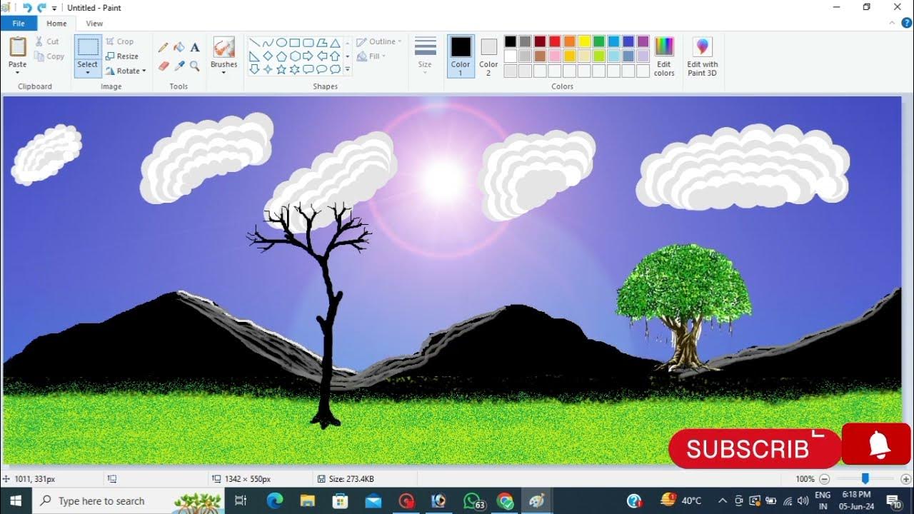 How to Draw in Ms paint | drawing in paint in computer | paint in ...