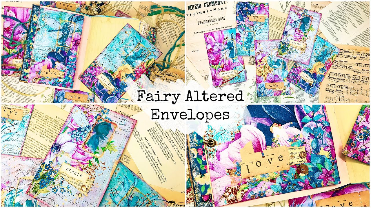 ALTERED WINDOW ENVELOPES 🌸 Fairy Garden Themed! Pretty and Easy!! - YouTube