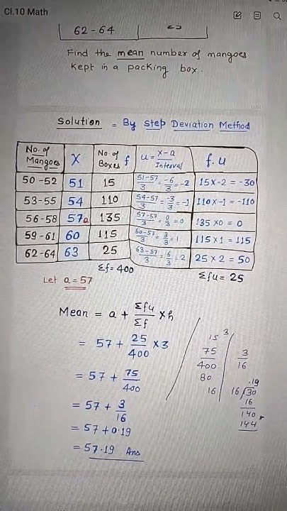 Q.5 Calculate MEAN by Step - Deviation Method. Exercise 14.1 STATISTICS ...