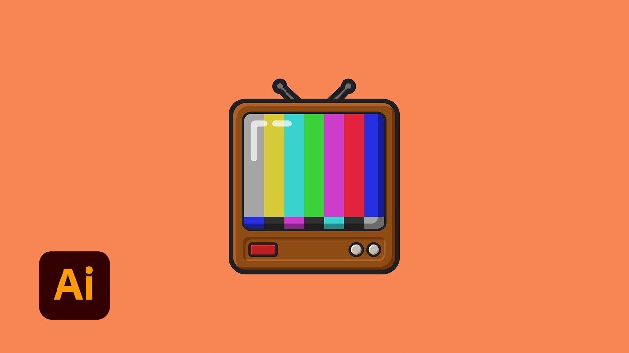 Drawing an Old School Television (Adobe Illustrator CC Speed Vector Art ...
