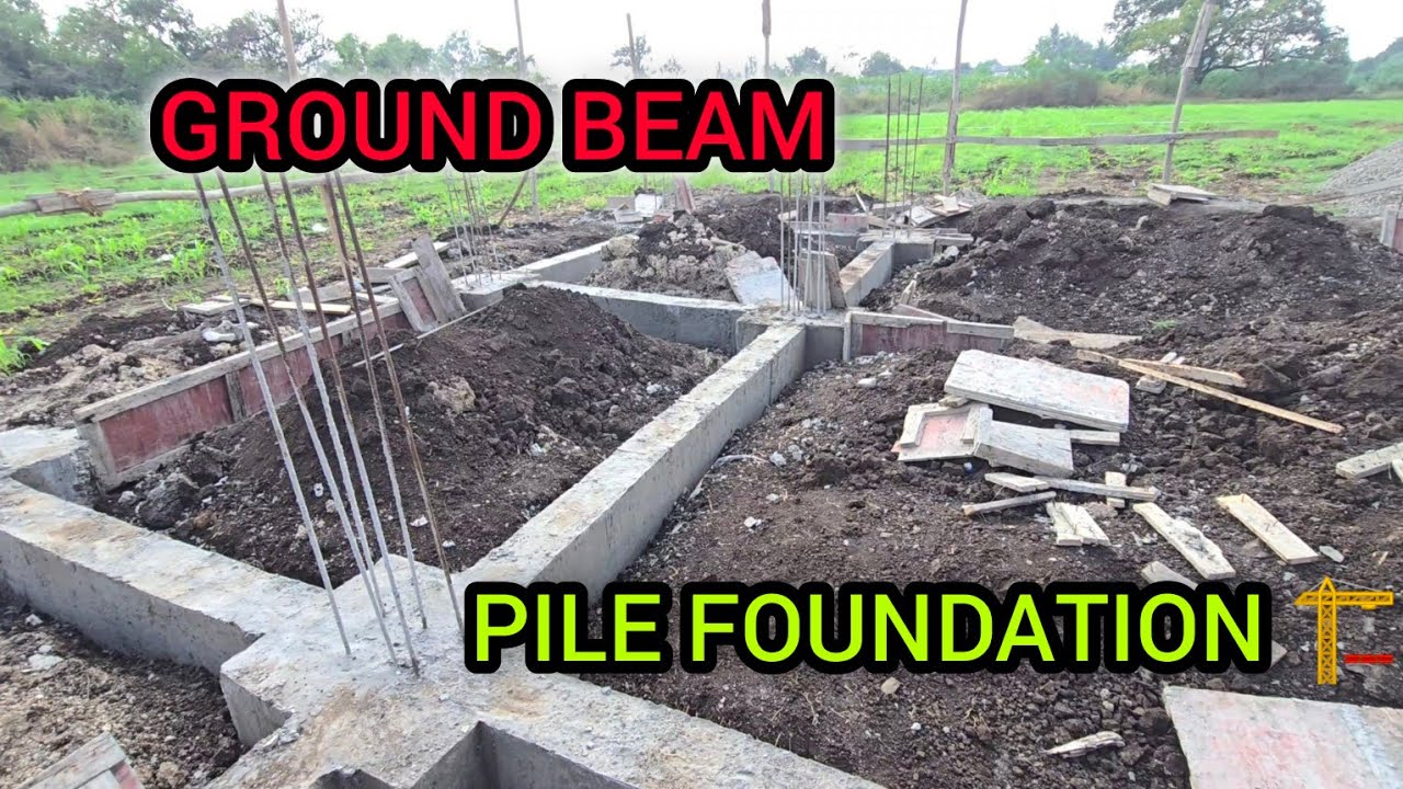 Building Pile Foundation Work ️| Ground Beam Construction | BUILDING CONSTRUCTION 🏗 # ...