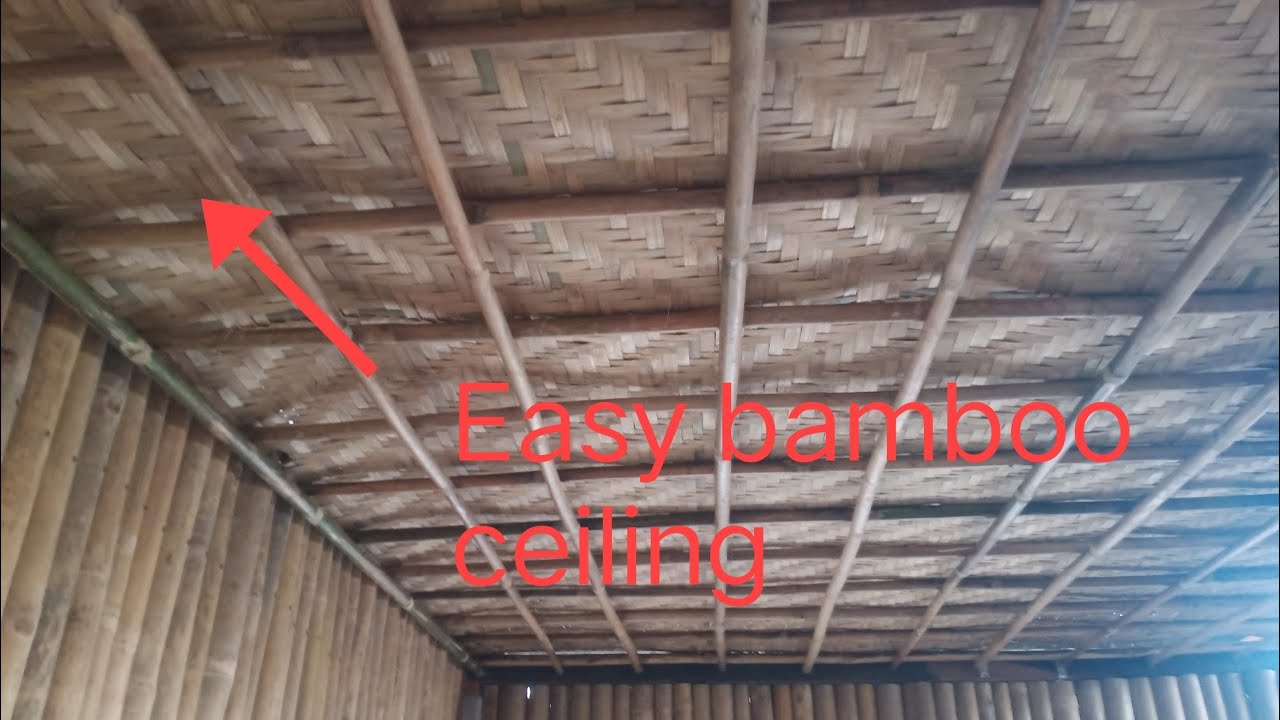 Easy bamboo ceiling its amazing - YouTube