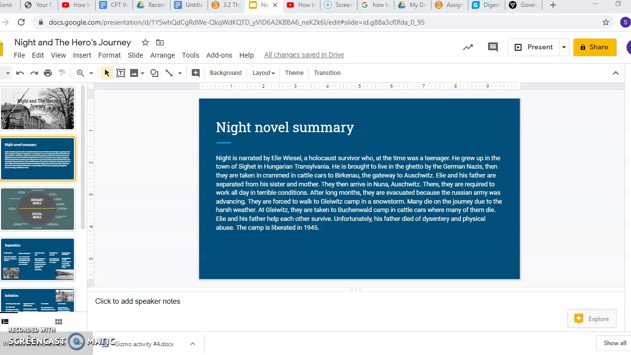 night novel summary - YouTube
