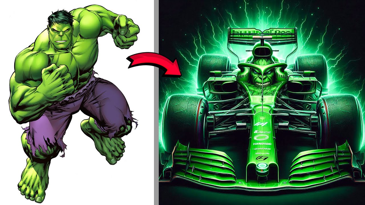 SUPERHERO Team Turns Into A Super F1 🏎 🔥 All Characters ( MARVEL & DC ...