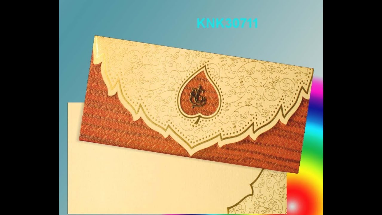 Beautiful Gold Maroon Shading With Ganesha Hand Made Wedding Card ...