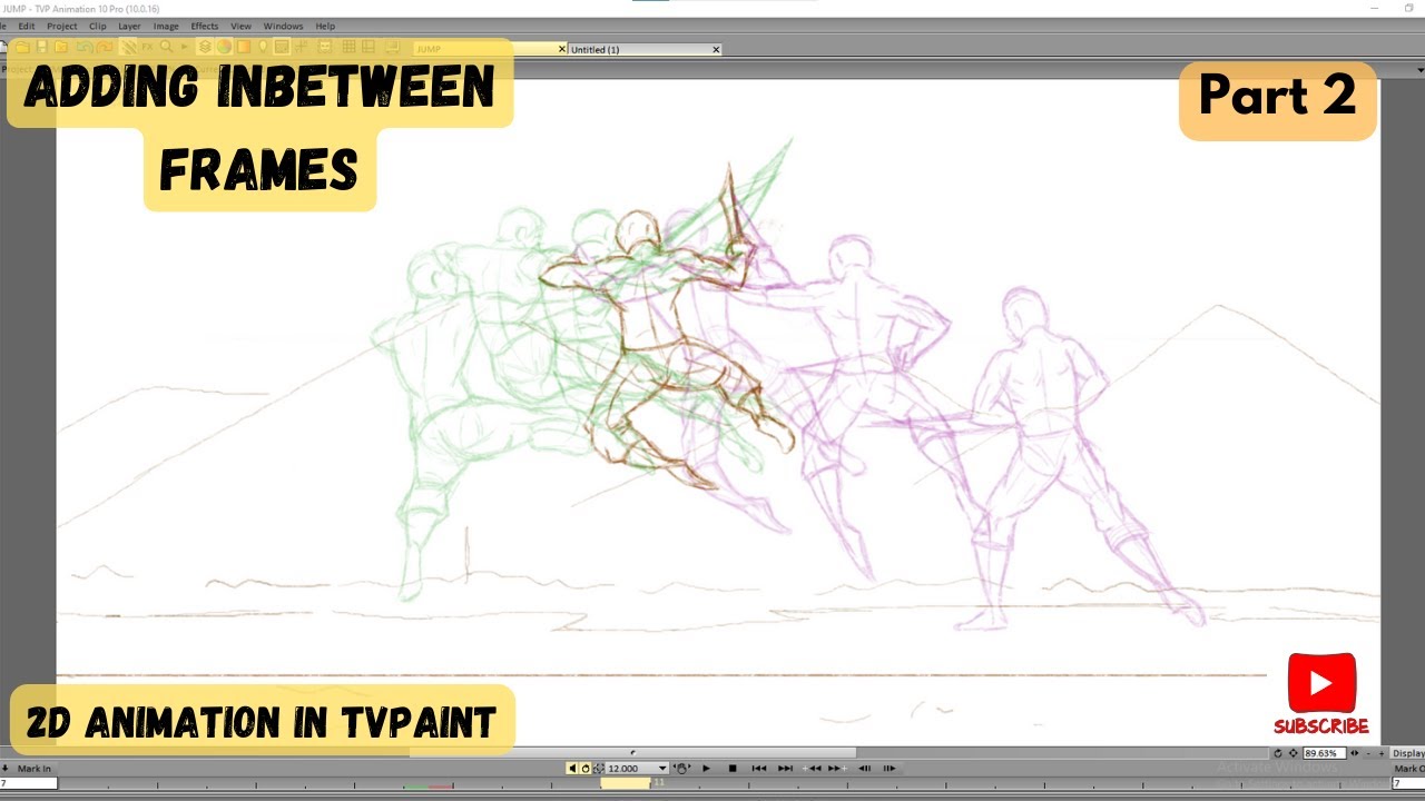 Animation in TVPaint : Adding Inbetween Frames | Part 2 - YouTube