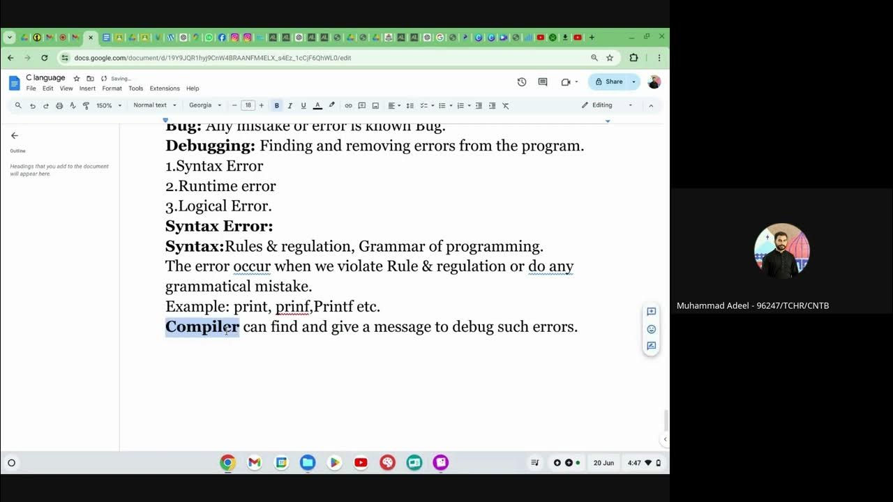 C language Lecture#8:Basic Programming Errors. - YouTube