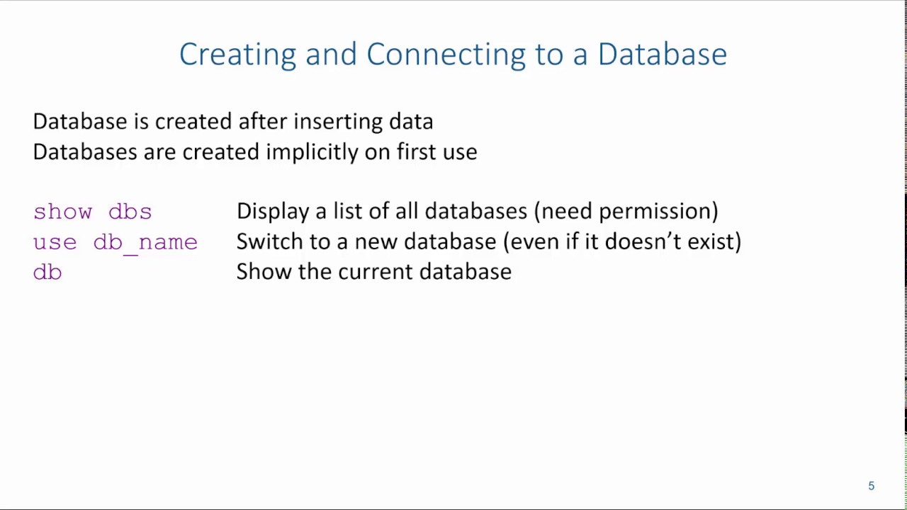 Nosql Creating Databases In Mongodb Youtube 2490