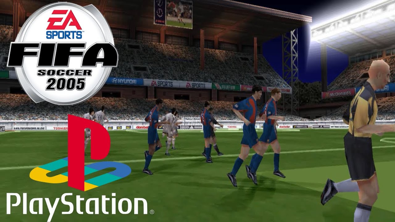 FIFA SOCCER 2005 | FC BARCELONA VS REAL MADRID GAMEPLAY [PS1] - YouTube