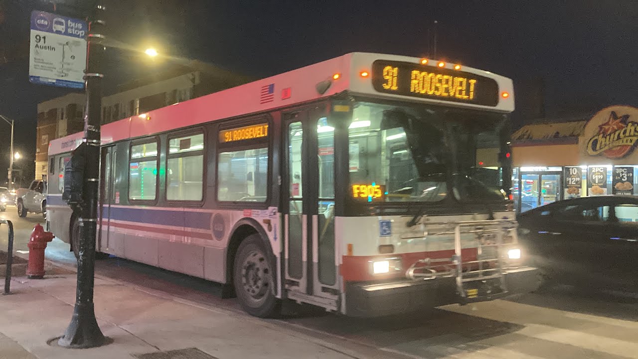 CTA On Board Riding 2006 New Flyer D40LF Bus 1059 on Route 91 Austin ...