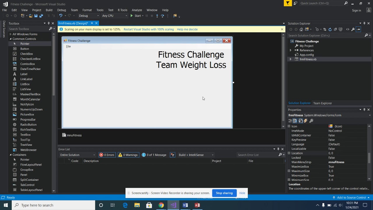 Visual Basic Chapter 6 Guided Program Development Part 1 Ui Youtube