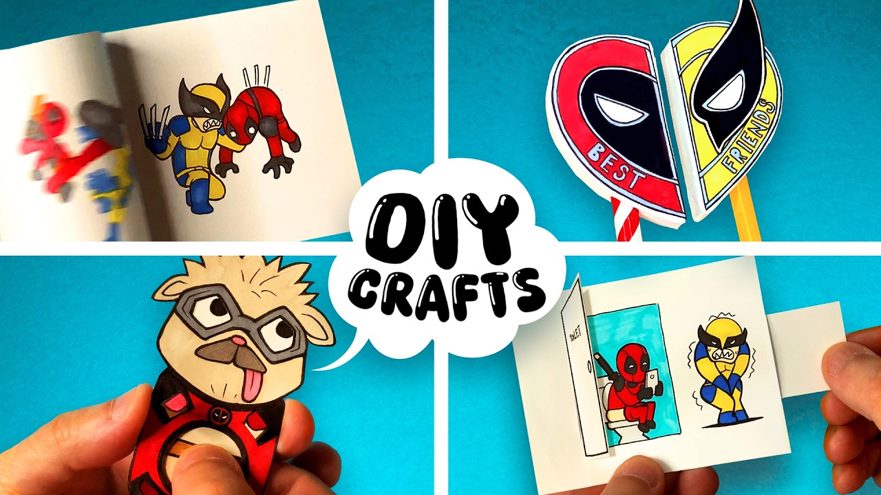 4 Best Easy Crafts Ideas Deadpool & Wolverine Movie DIY | Stationery ...