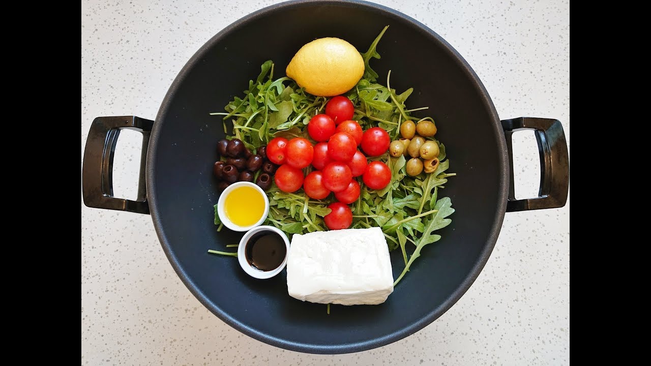Halloumi Rocca Salad - Super Easy And Healthy Meal - YouTube