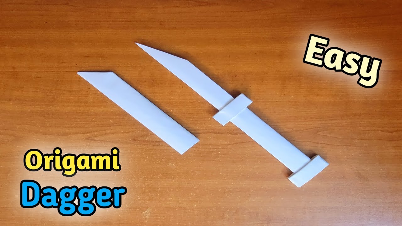 Origami Dagger | How To Make A Paper Knife | Paper Knife - YouTube