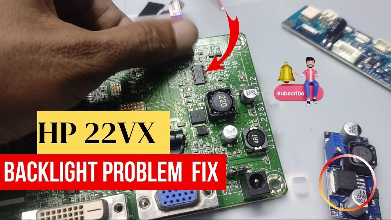 How To Repair Monitor Hp 22VX No Backlight On Problem Fix | Created by ...