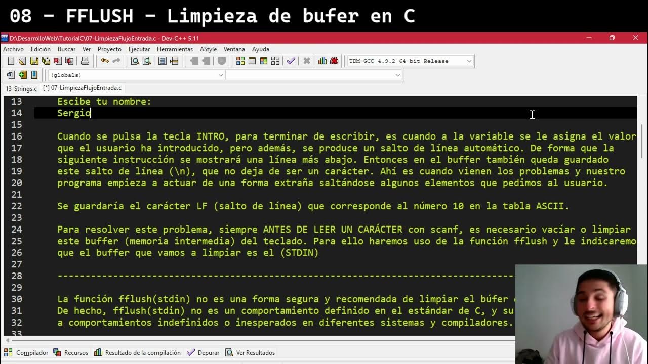 🧽 08 - ¡Limpieza de bufer , FFLUSH en C! | ©️ Tutorial Programación en C ©️ - YouTube