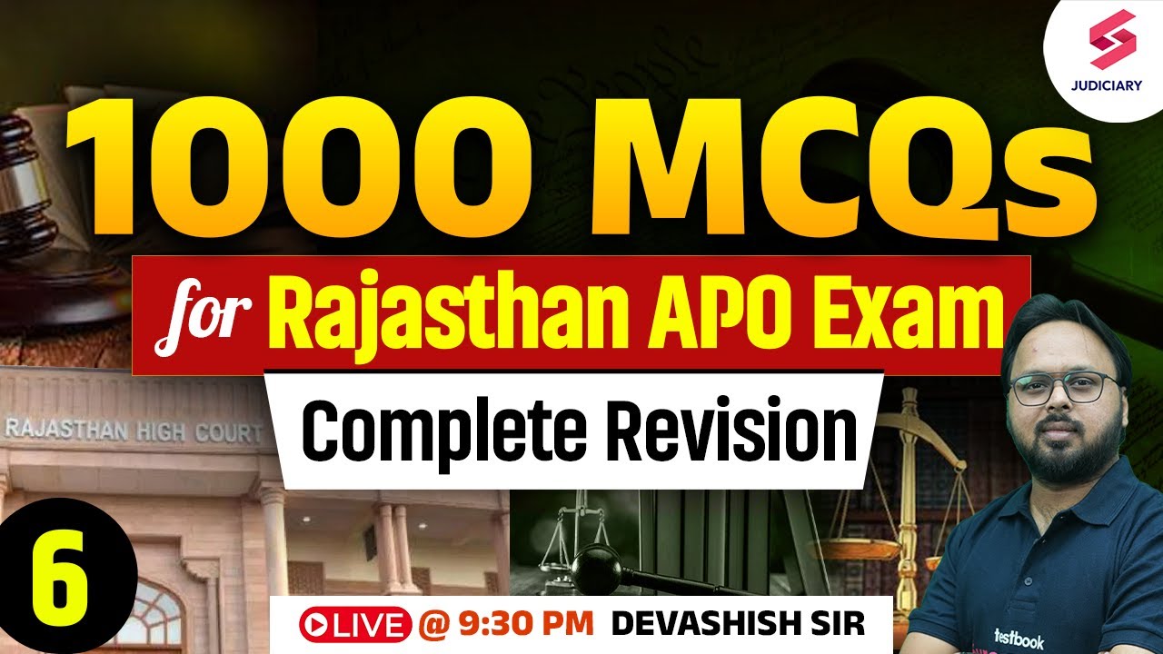1000 MCQs for Rajasthan APO Exam 2024 | Rajasthan APO Exam Preparation | Devashish Sir - 6 - YouTube