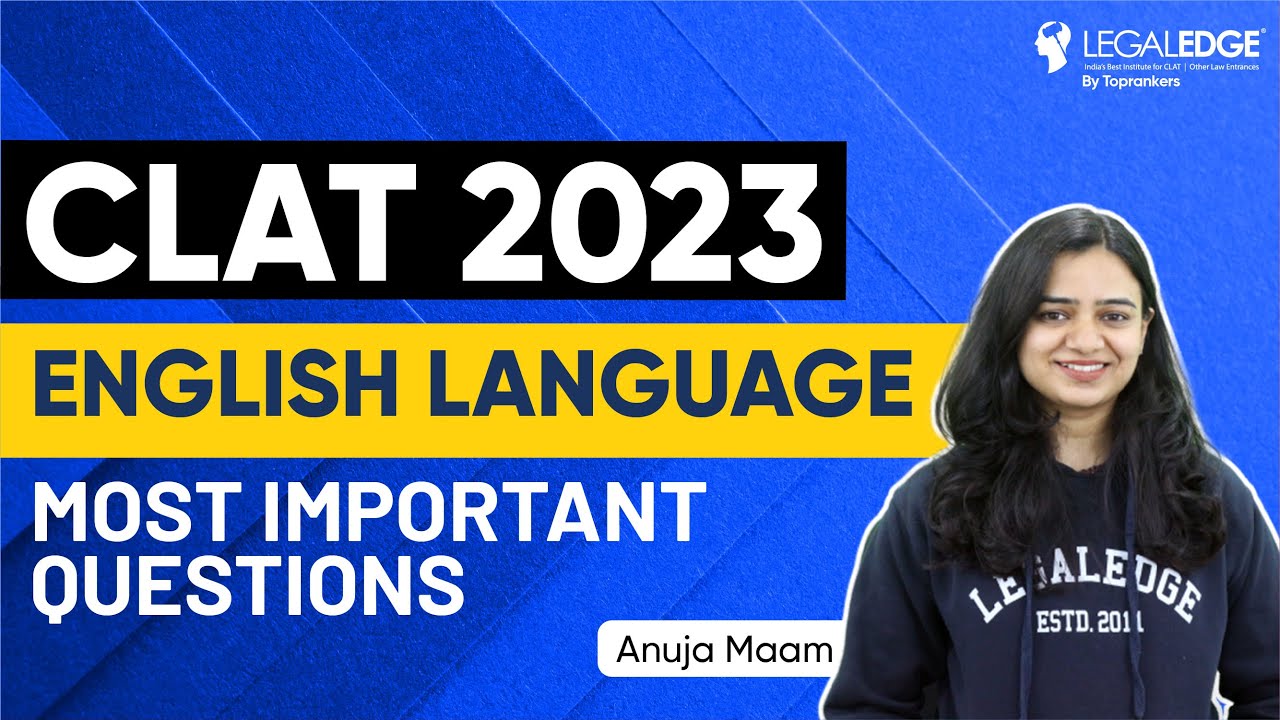 English Language for CLAT 2023 | CLAT 2023 Most Important Questions in ...