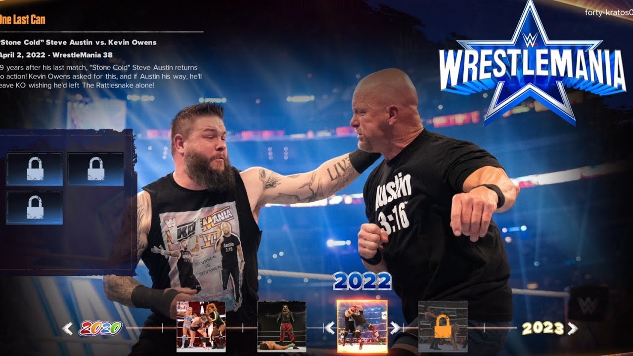 WWE 2k24 Showcase -Stone Steve Austin vs Kevin Owens | 40 years of ...