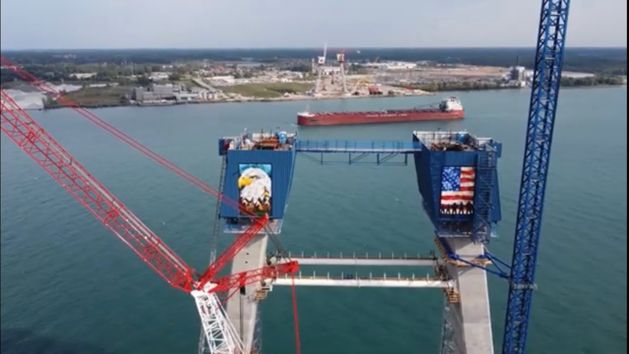 Gordie Howe International Bridge construction and Great Lakes ...