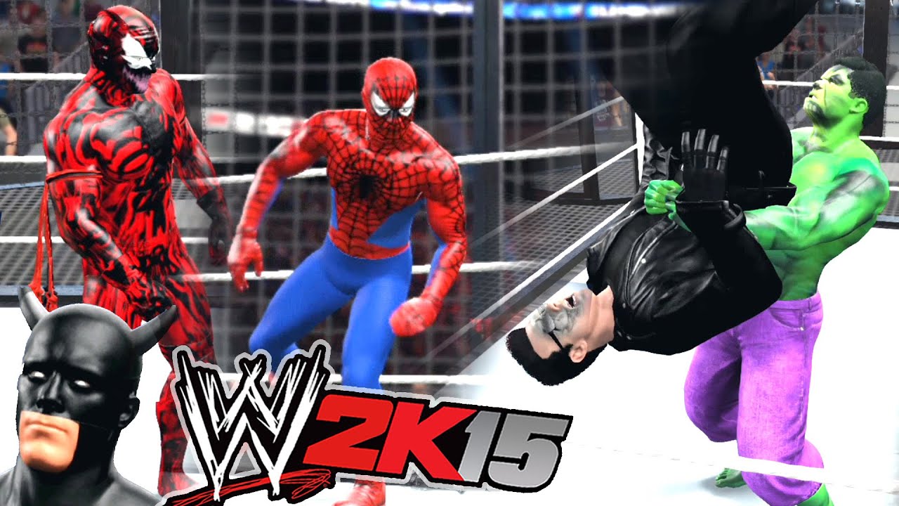 WWE 2K15 - TERMINATOR VS SPIDERMAN VS BATMAN VS HULK VS VENOM VS ...