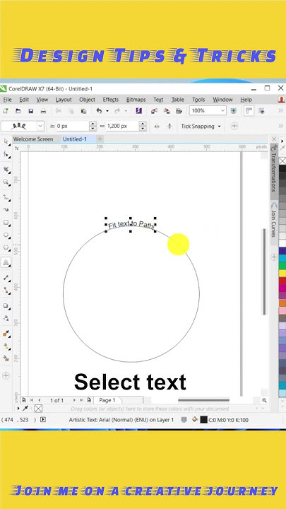 Tutorial Corel Draw for Beginners series 01 | Fit text to Path #shorts #youtube #coreldraw - YouTube