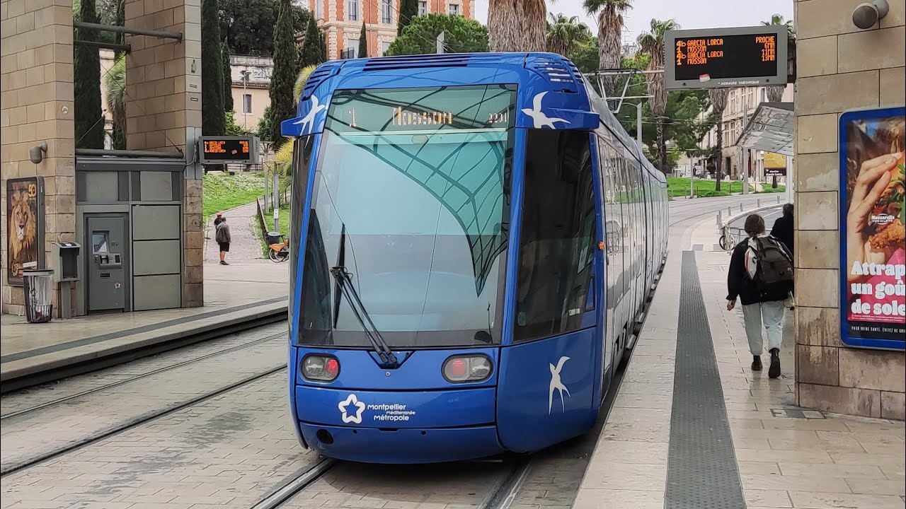 Montpellier tram journey - line 1 - YouTube