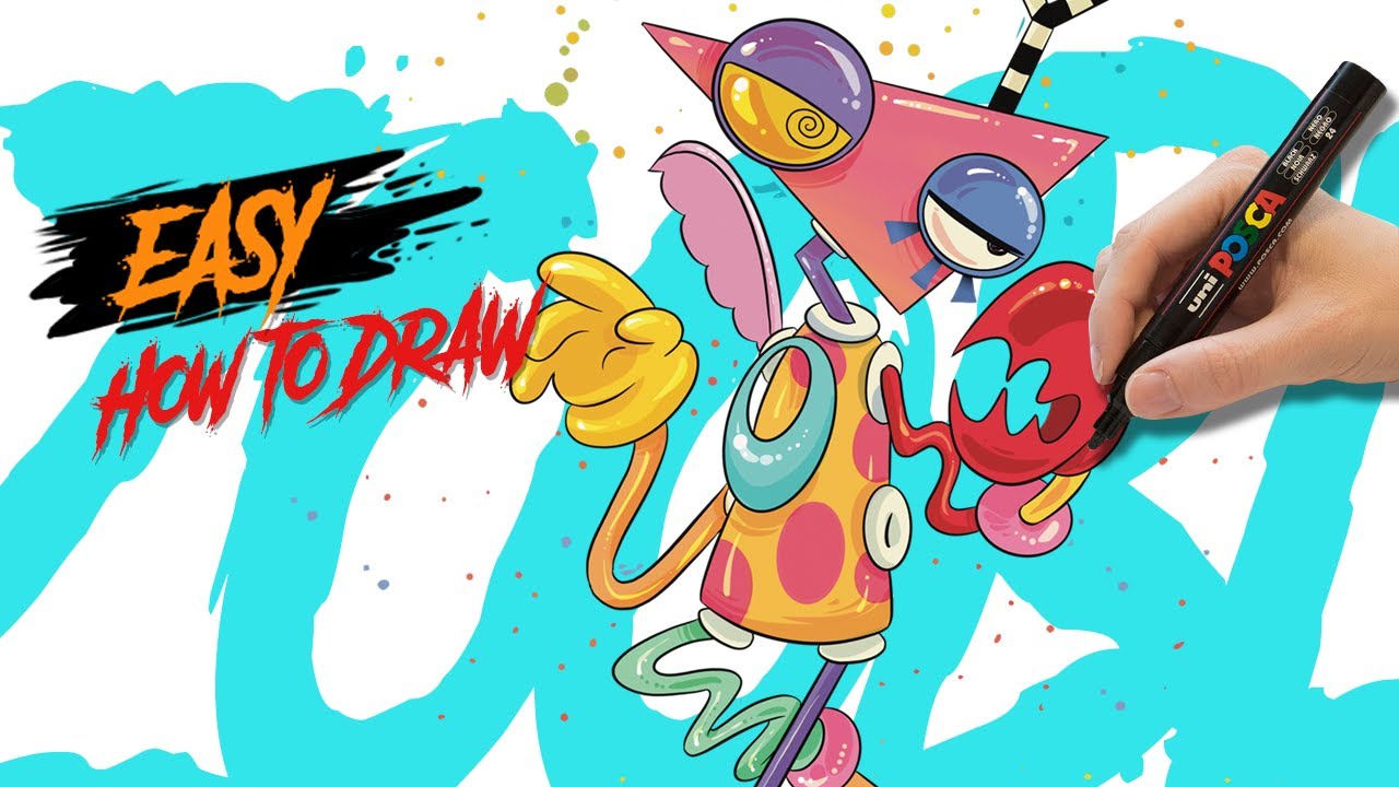How to draw zooble the amazing digital circus easy - YouTube