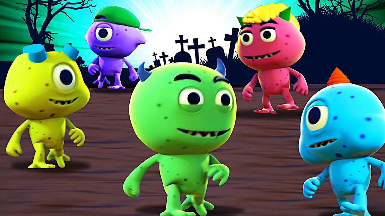 Five Spooky Monsters | Kids Halloween Song | HooplaKidz Hindi - YouTube