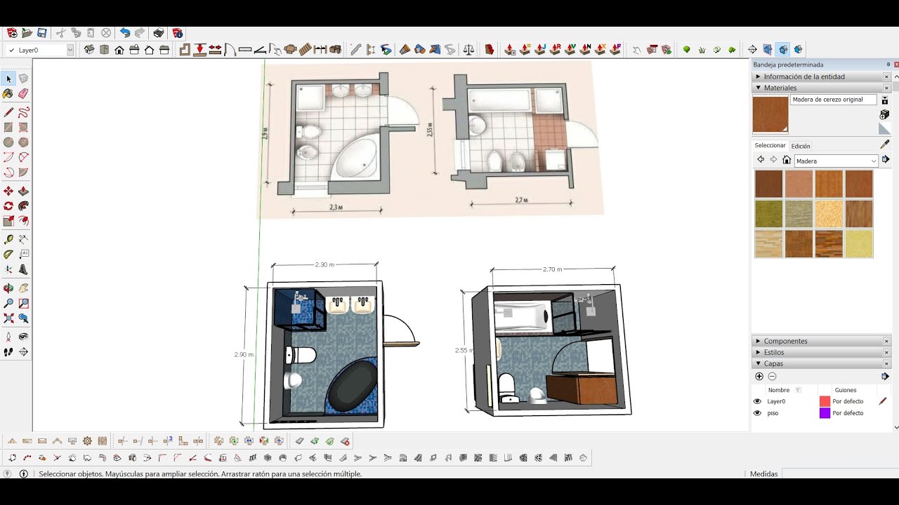 Paso A Paso 2da Parte Distribucion De Ba os 3D Descarga Free Sketchup Paso A Paso 2da Parte Distribucion De Ba os 3D Descarga Free Sketchup