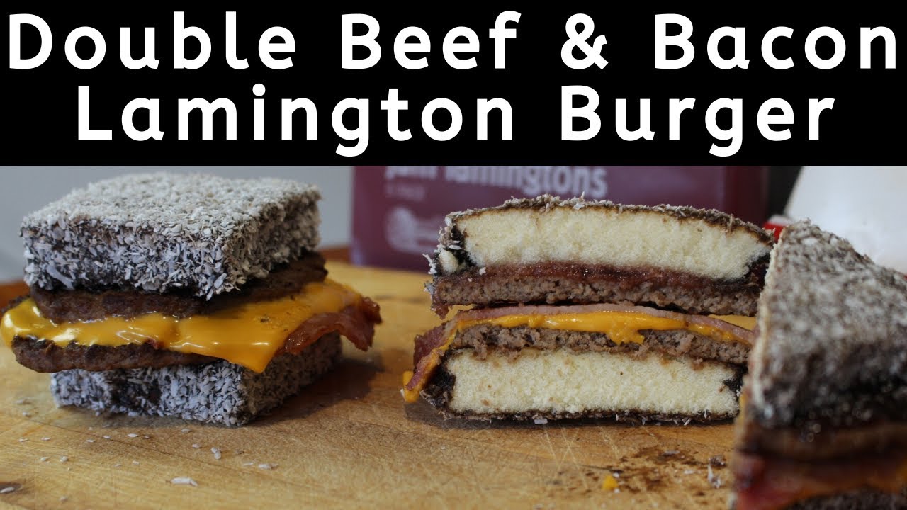Checkout Basket Double Beef and Bacon Lamington Burger - YouTube