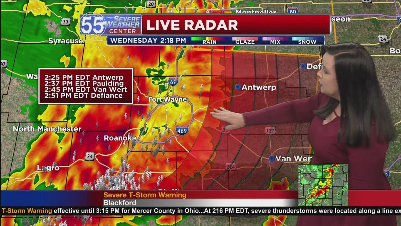 FOX 55 Severe Thunderstorm Warning update August 11 - YouTube