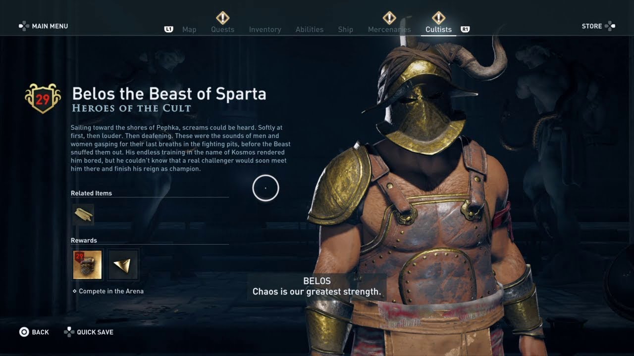 Assassin's Creed Odyssey - Arena - Belos the Beast of Sparta (Hard ...