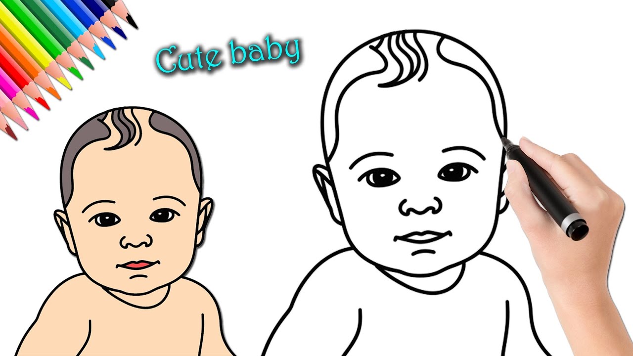 How to Draw A Cute baby Step by Step | easy drawing and painting ...