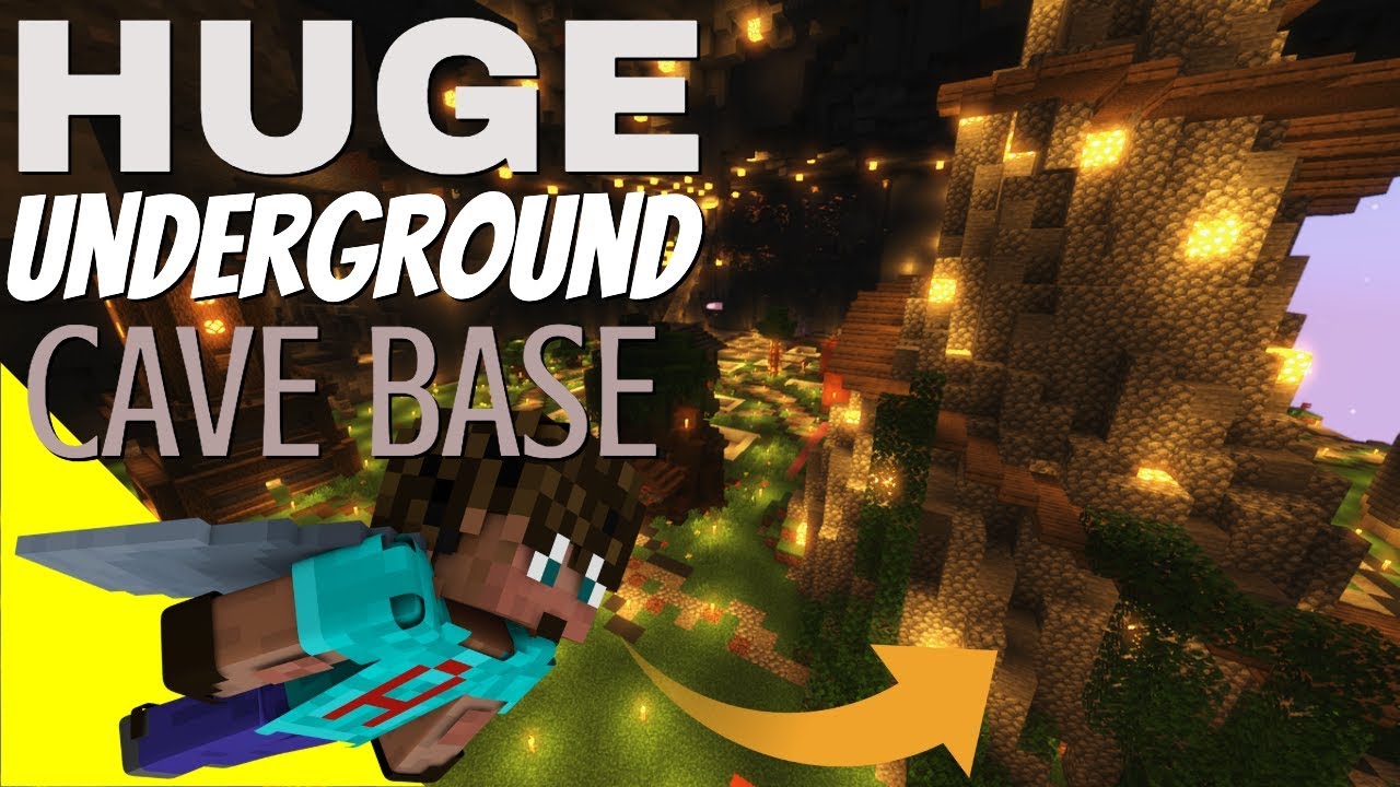 How to make a Cave Base in Minecraft Survival: HUGE Underground Base in ...