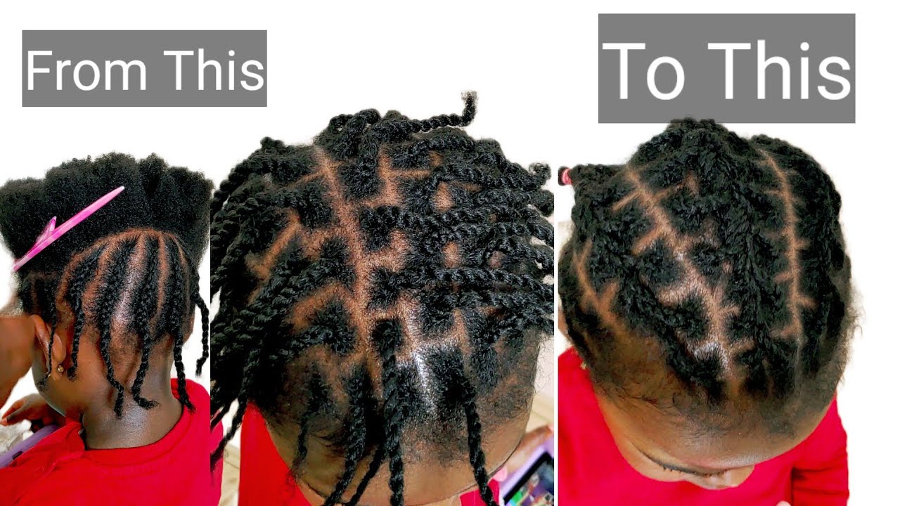 How to do Cornrow and mini twist on Little girls with Natural short ...